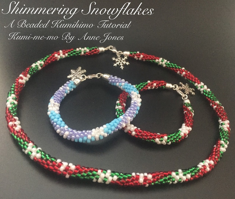 Shimmering Snowflakes Bracelet and Necklace - A Beaded Kumihimo ...
