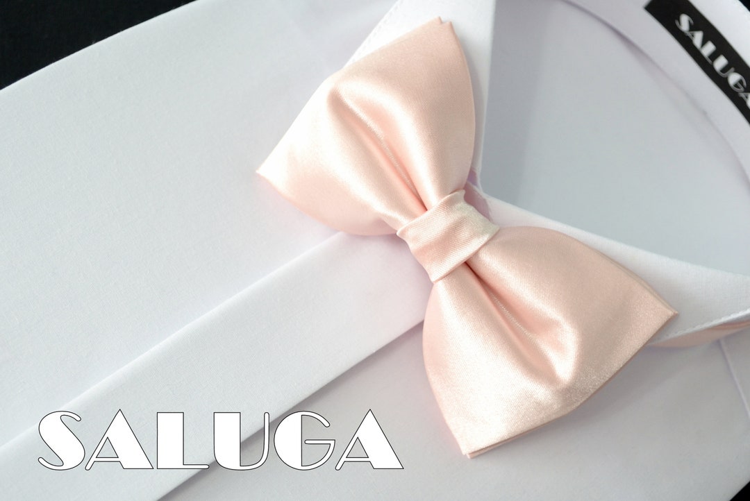 Satin Wedding Bow Tie Peach Color - Etsy