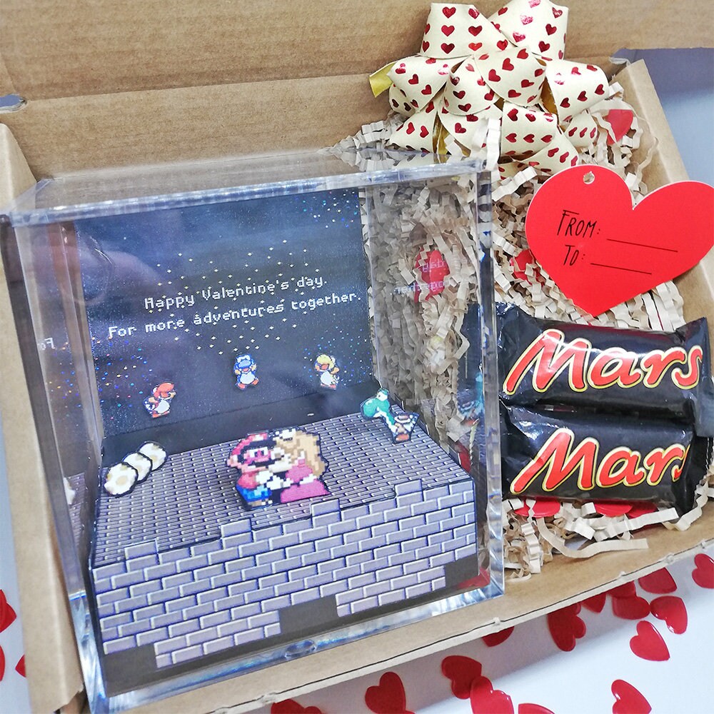 SUPER MARIO WORLD Cubic Diorama Retro Videogames Mario and Peach ...