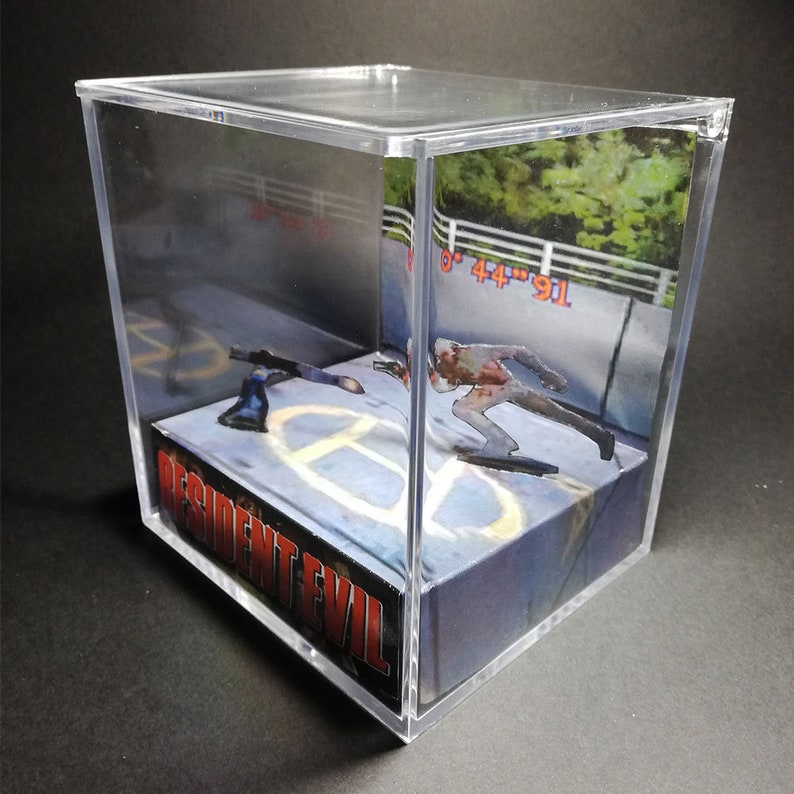 RESIDENT EVIL 1 Diorama Cube Retro Videogames Tyrant Final Battle With ...