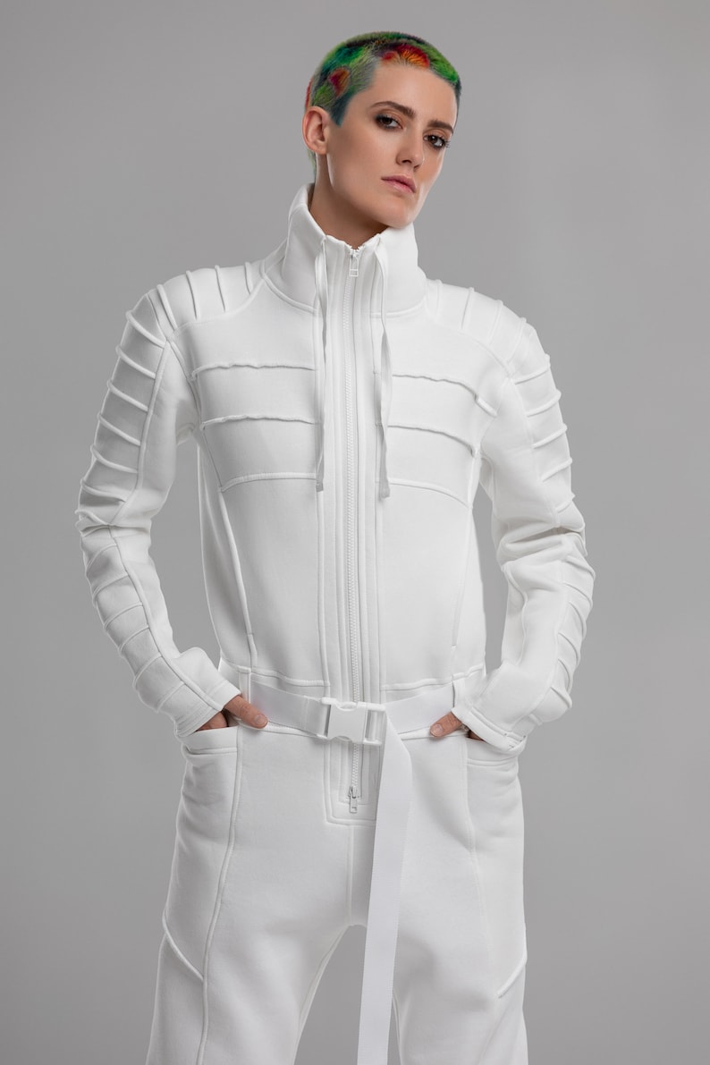 Futuristic White Jumpsuit Turtleneck Overalls Women Sci-fi - Etsy Australia