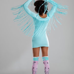 Fringe Mini Dress Futuristic Sci-fi Clothing Cocktail Boho - Etsy