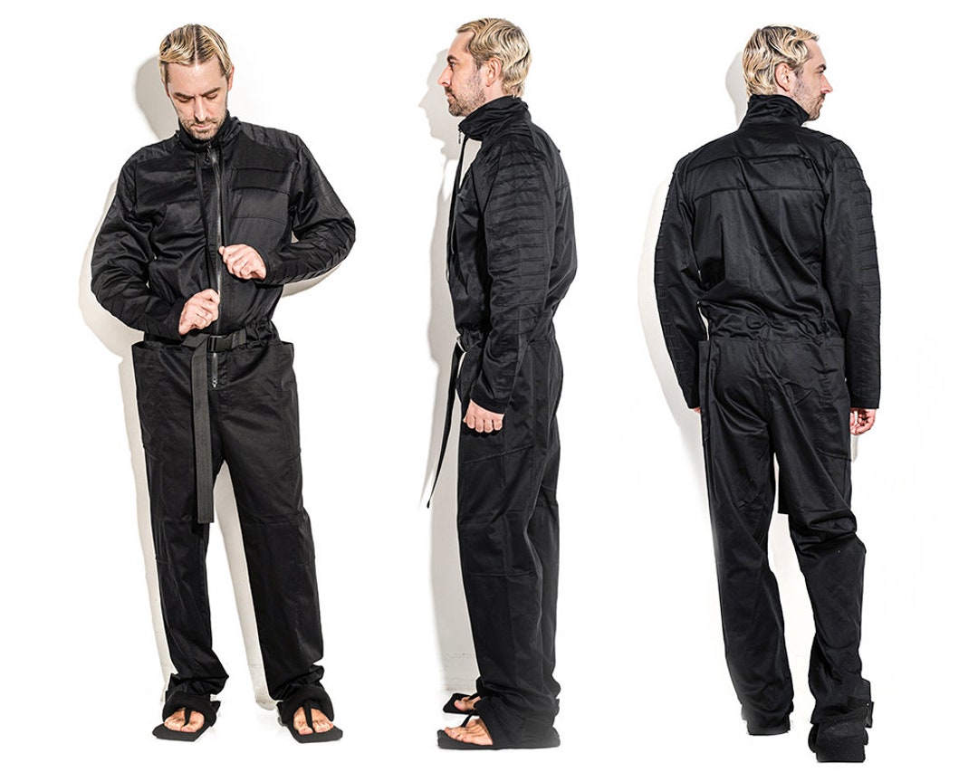 Black Mens Jumpsuit, Techwear Jumpsuit Men, Mens Boiler Suit, Coveralls ...