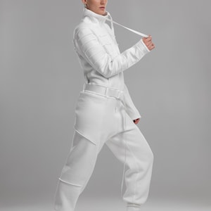 Futuristic White Jumpsuit Turtleneck Overalls Women Sci-fi - Etsy Canada