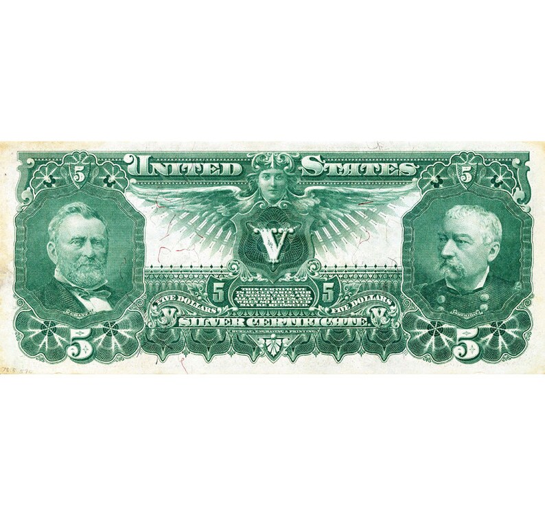 EXCLUSIVE Replica 5 Five Silver Dollars 1896 Bank Note Copy - Etsy