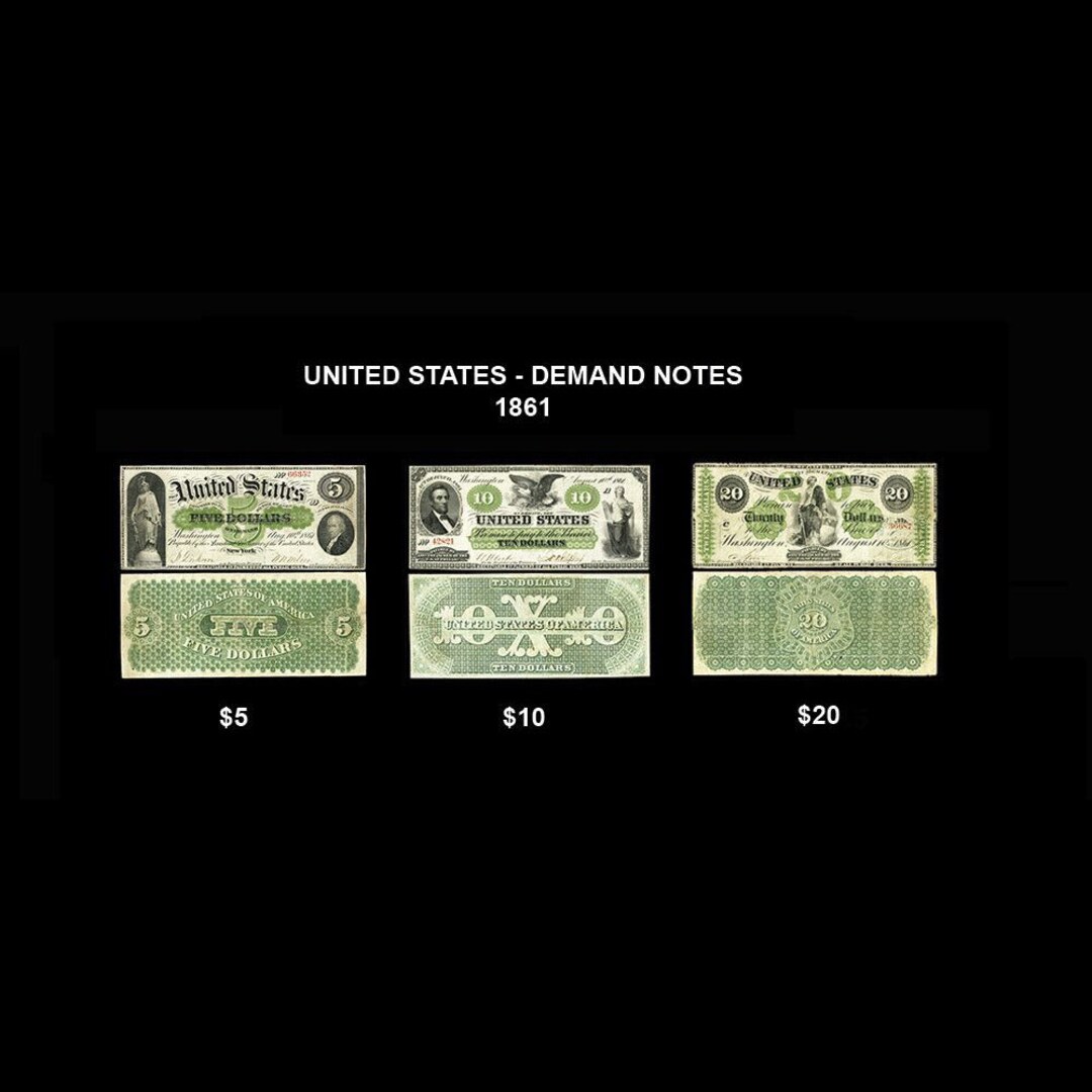 AMAZING Replica US Demand Notes Set - 1861 (3 Notes) - Etsy