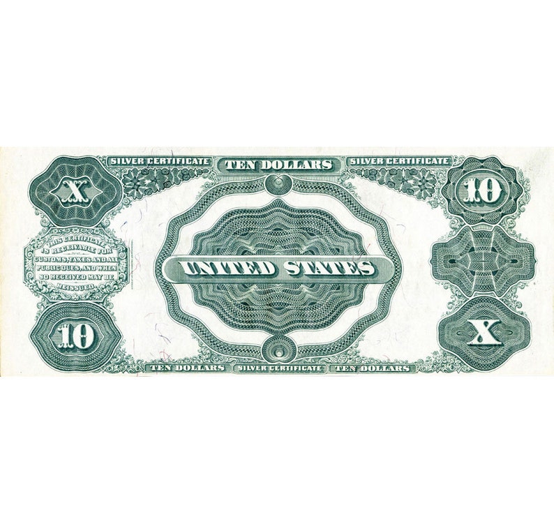 EXCLUSIVE Replica 10 Ten Silver Dollars 1908 Bank Note Copy - Etsy