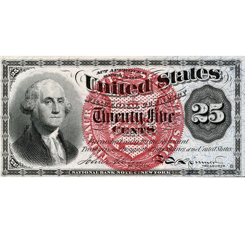 AMAZING Replica United States 25c Fractional Currency Bank Note Copy - Etsy