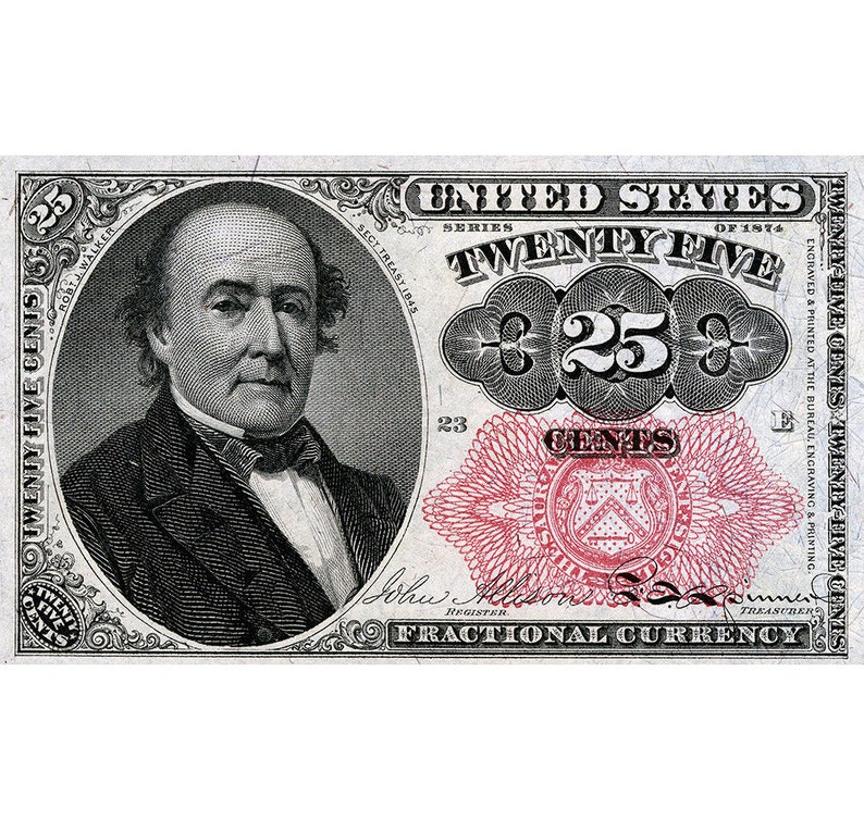 AMAZING Replica United States 25c Fractional Currency Bank Note Copy V ...