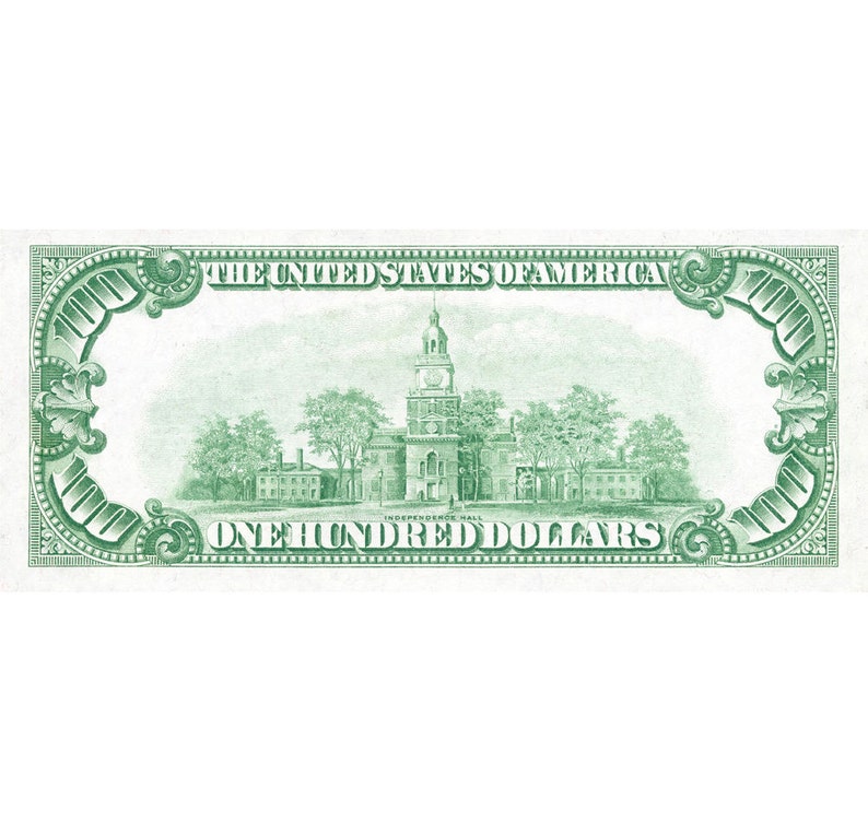 Replica First 100 Dollar Note 1928 "green Back" Bank Note Copy - Etsy