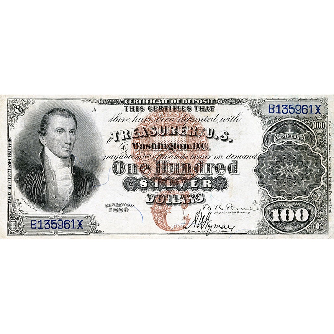 AMAZING Replica 100 Silver Certificate 1880 Bank Note Copy - Etsy
