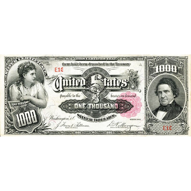 AMAZING Replica 1891 Silver Certicate Bank Note Set - Etsy