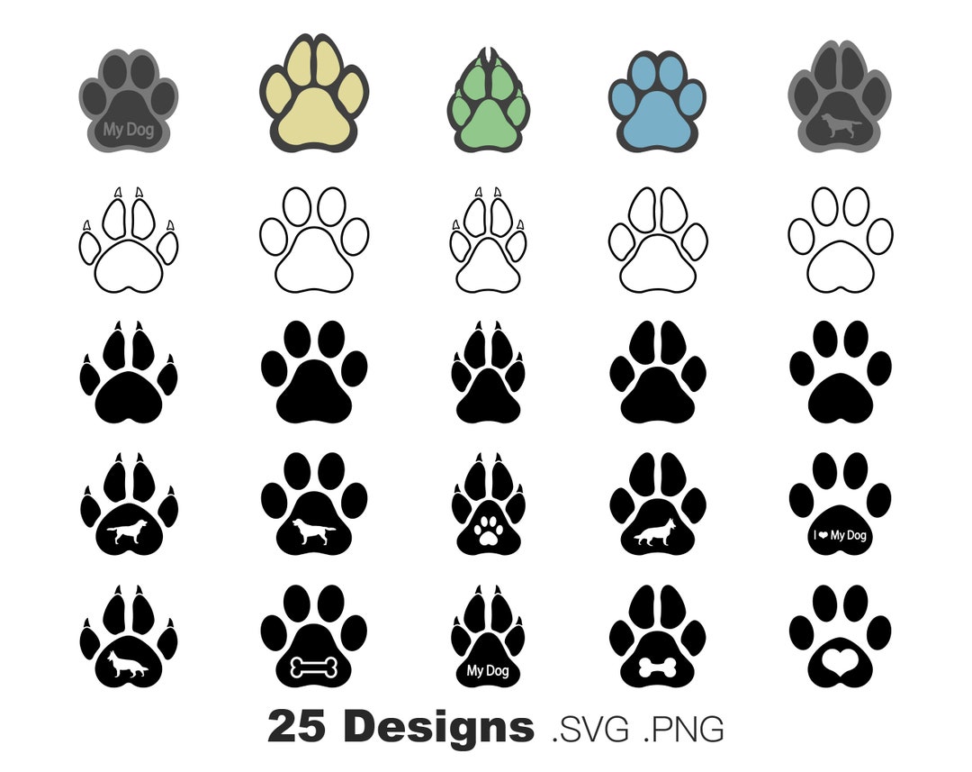 Dog Paw SVG, Dog Paws Bundle Svg,dog Paws Clip Art,dog Paw Silhouette ...