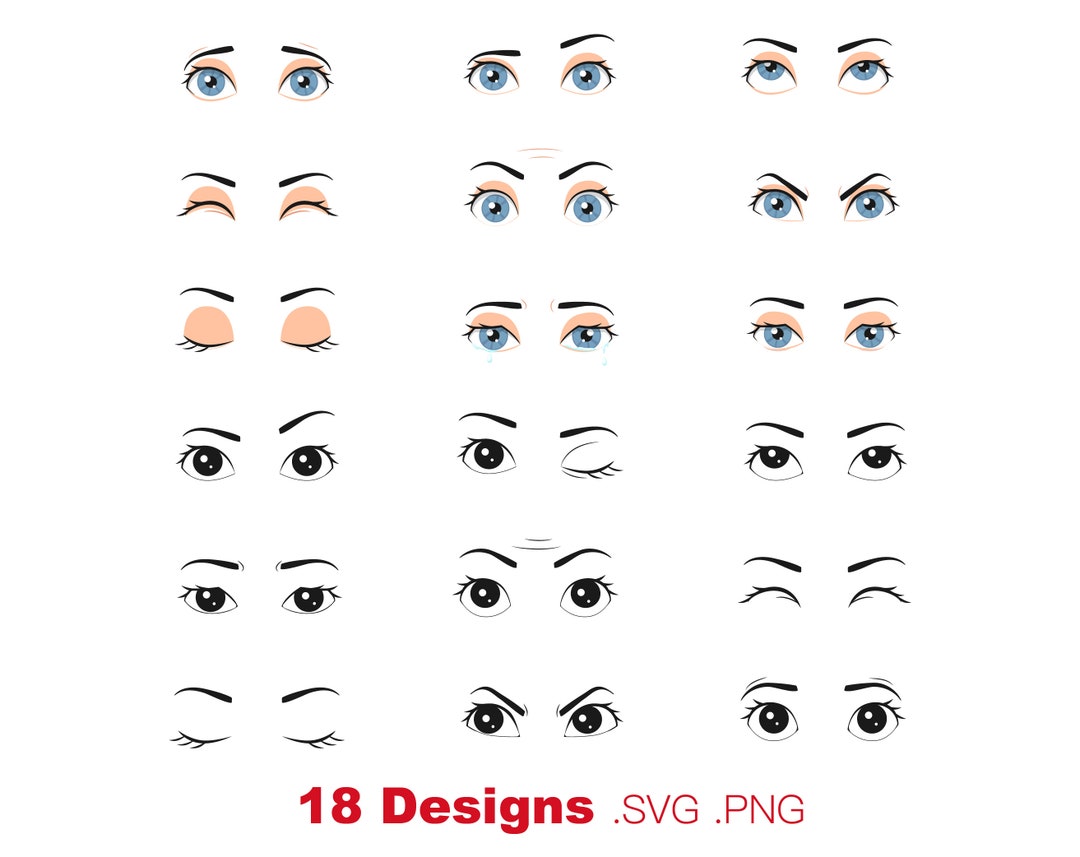 Eyes SVG, Eyes Bundle SVG, Makeup Svg Eyelashes Svg, Eyebrow Svg, Girl ...