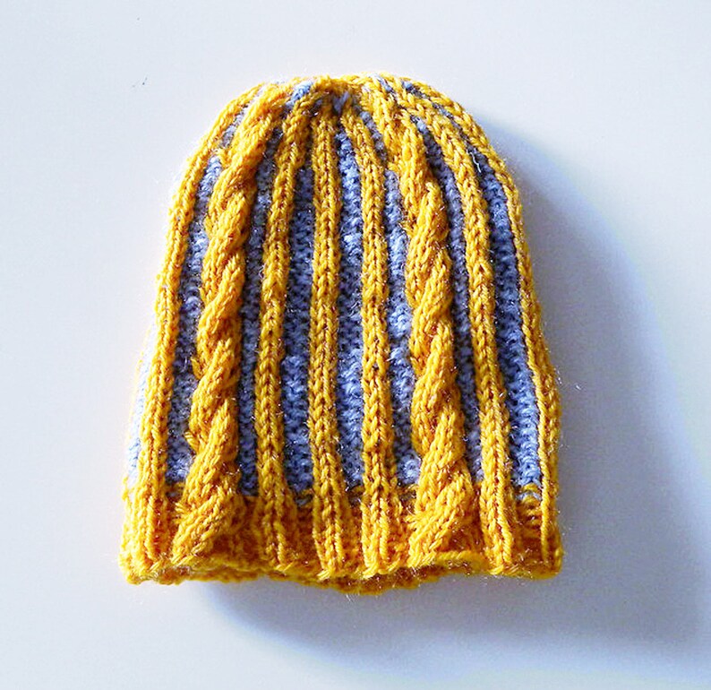 Baby Hat Knitting Pattern in Two Colors Cables Knit Hat - Etsy