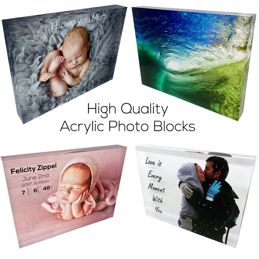 Acrylic Photo Block / Glass Block - Personalised Photo Frame - Etsy