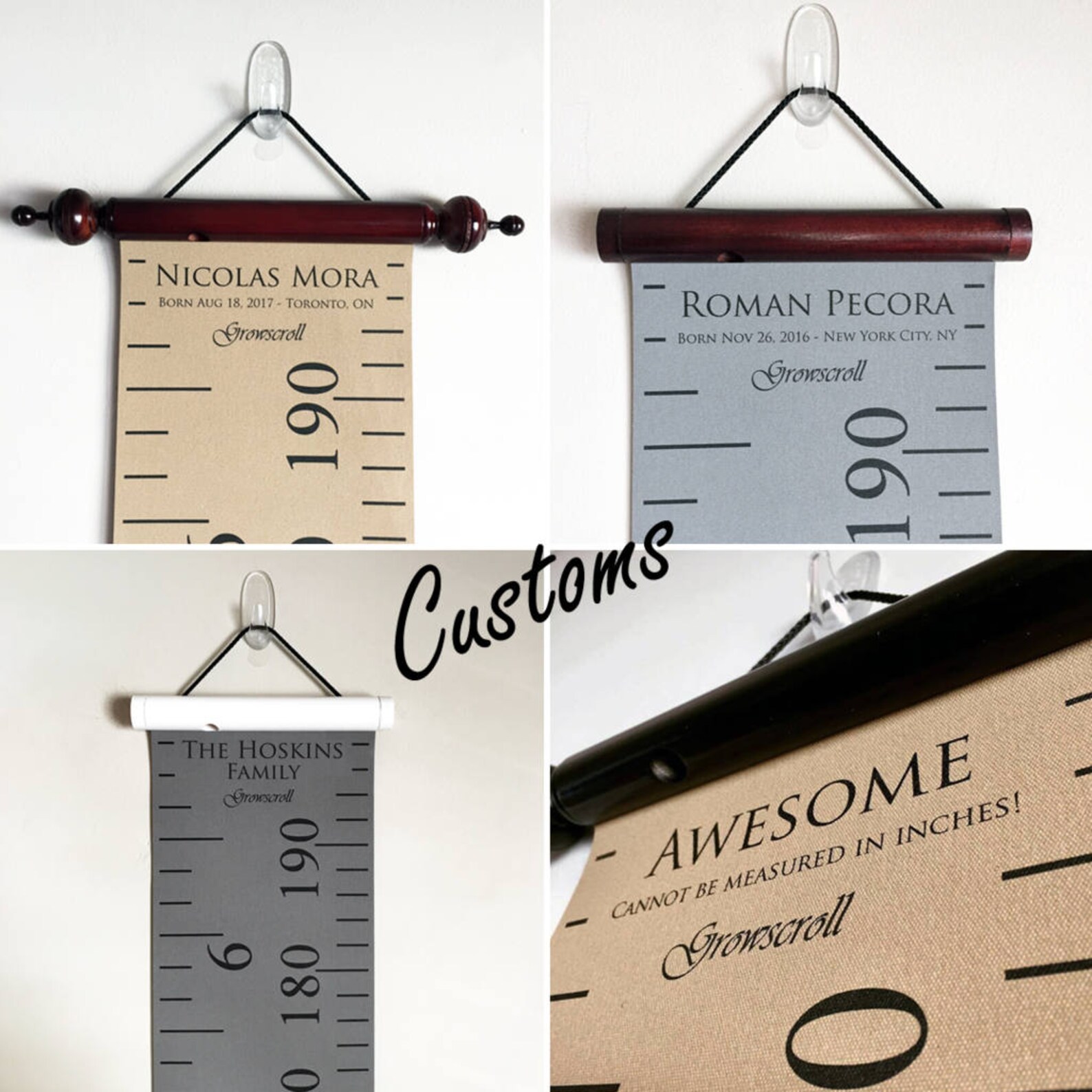 Growscroll ® Classic Growth Chart / Height Chart unique - Etsy