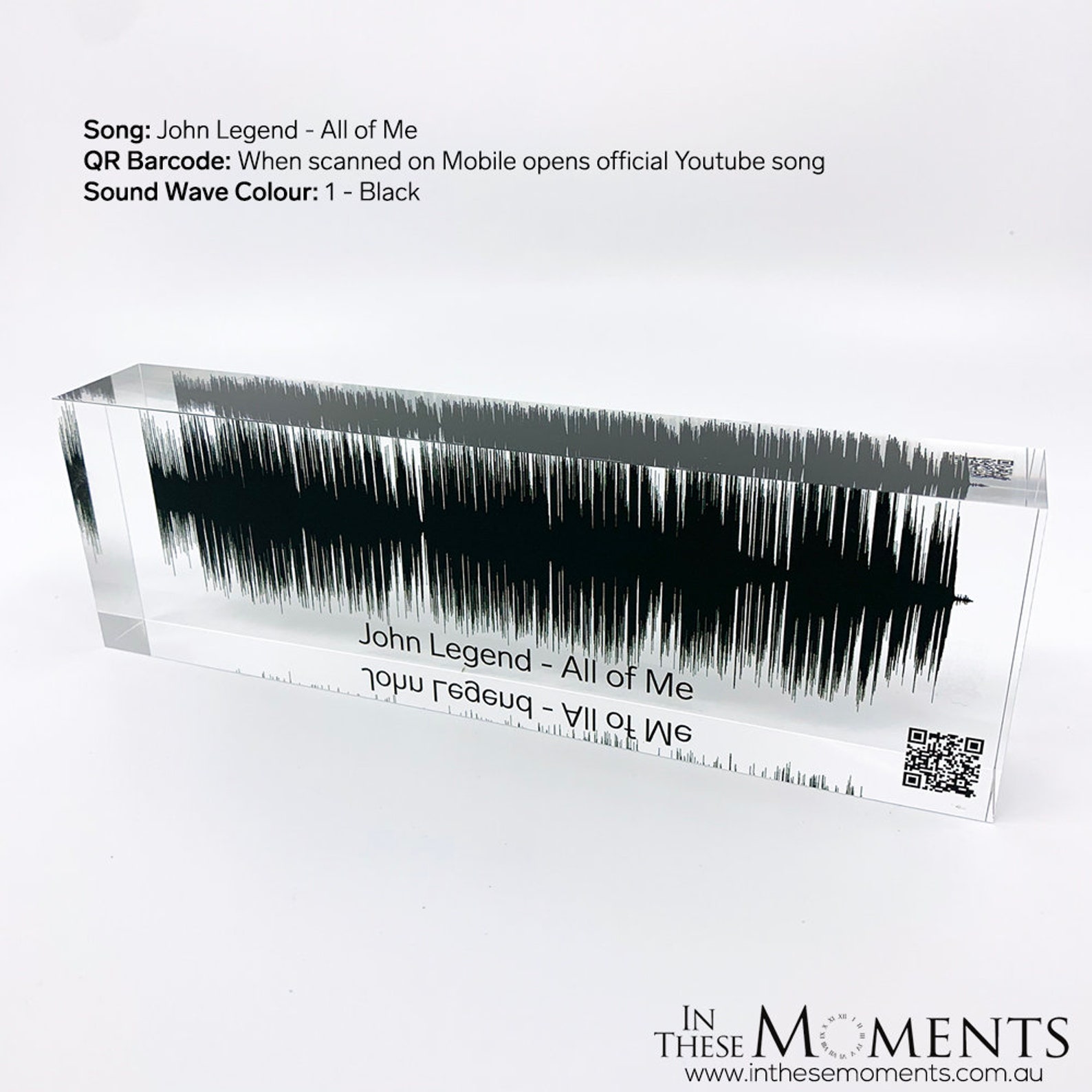 Sound Wave Block - Personalised Sound Wave Audio or Song Acrylic Block ...