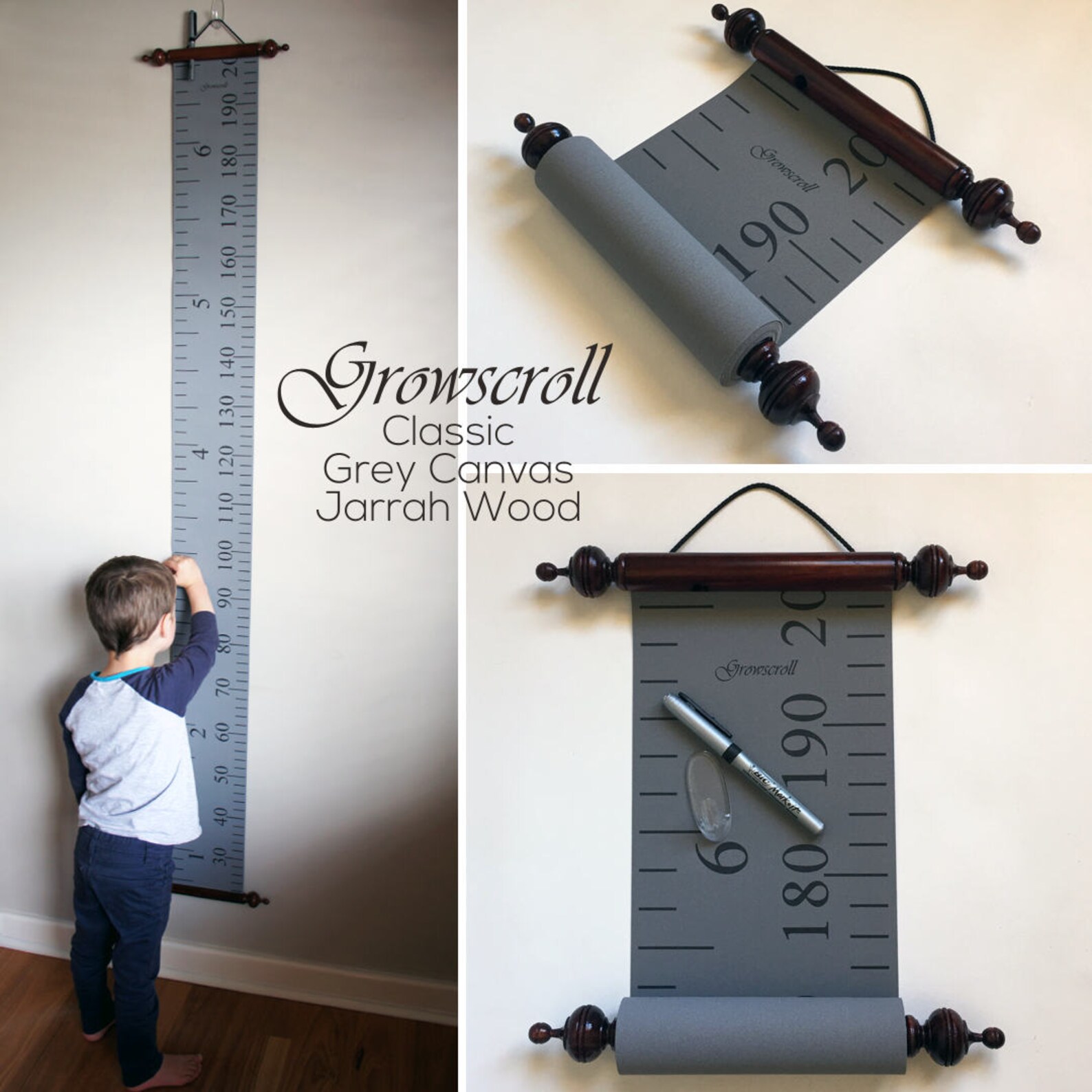 Growscroll ® Classic Growth Chart / Height Chart unique - Etsy