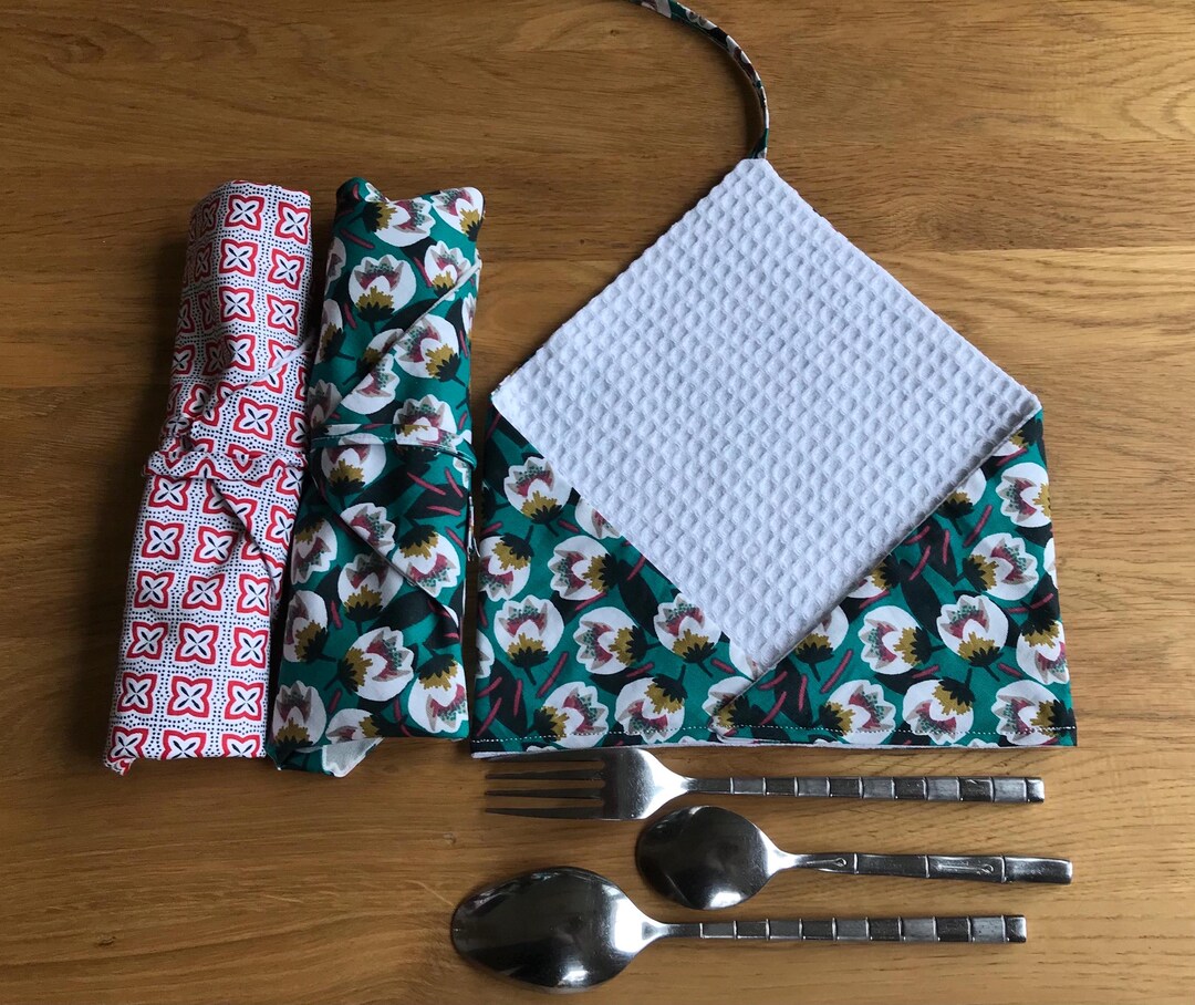 Fabric Cutlery Pouch for Picnics, Travel Pouch in an Envelope Shape - Etsy