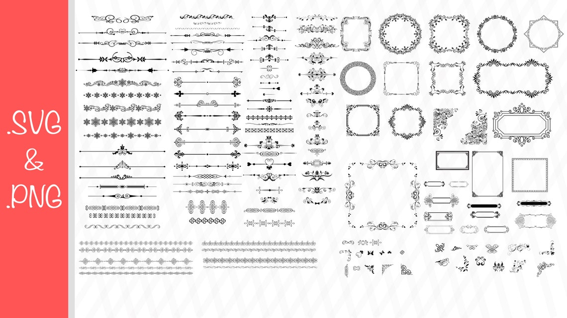Decorative Text Dividers Elements Svg Bundle Text Decoration Ornaments ...