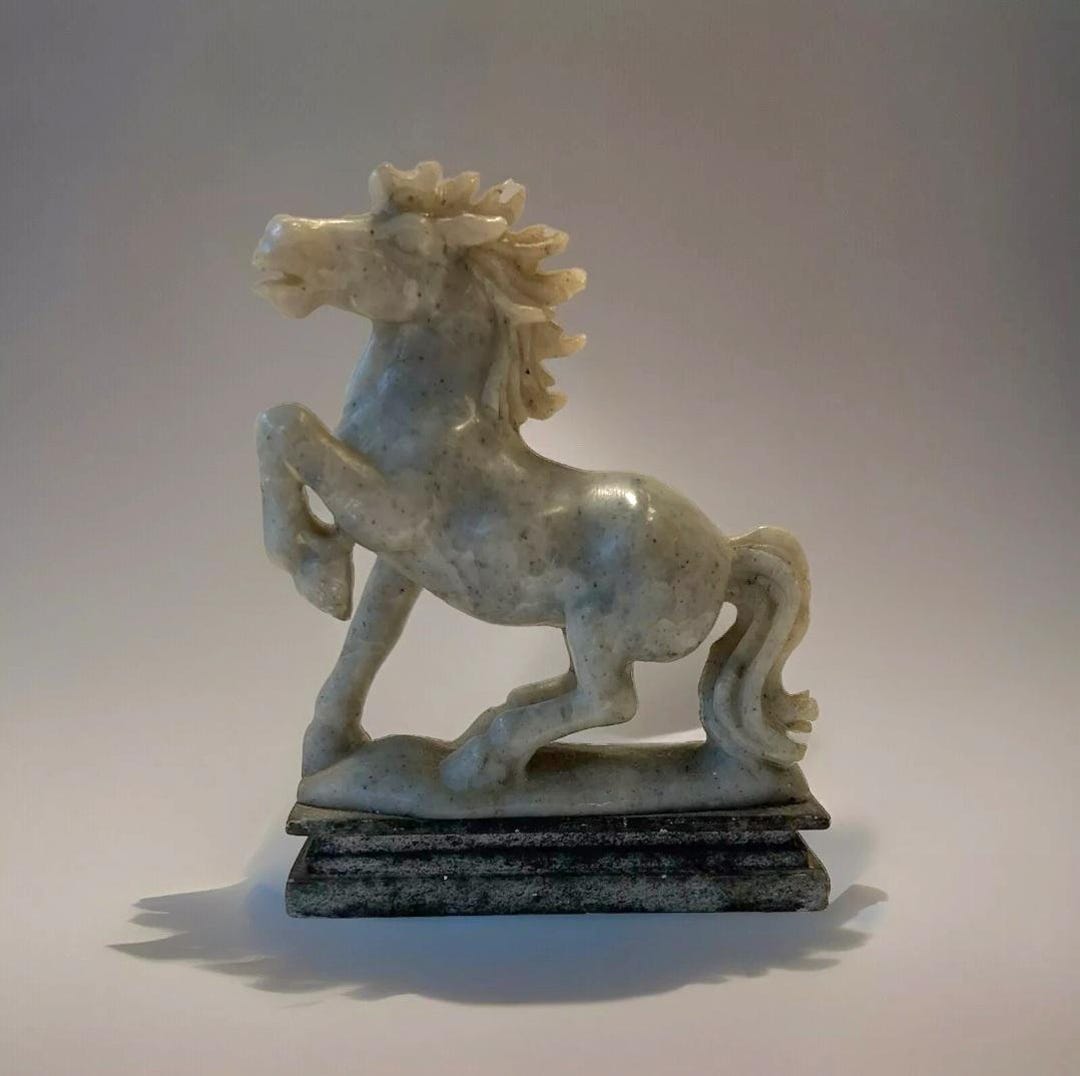 5in H-Vintage Chinese Antique Genuine Natural White Jade HandCarved ...