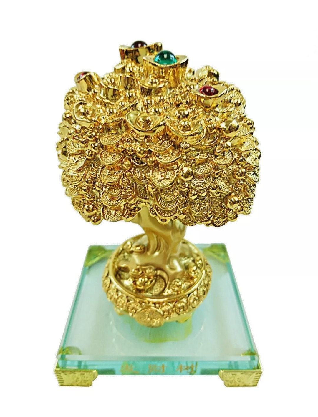 Chinese Feng Shui Good Fortune Lucky Gold Money Tree Gold Ingot Statue ...