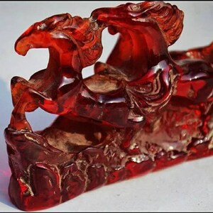 5.43''L Chinese Natural Antique Exquisite GEOMANTIC AMBER Handcarved ...