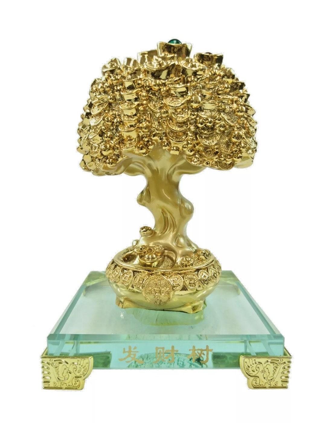 Chinese Feng Shui Good Fortune Lucky Gold Money Tree Gold Ingot Statue ...