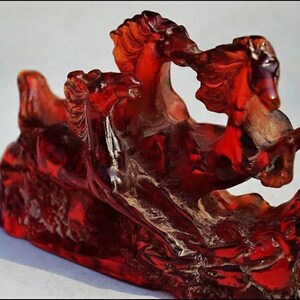 5.43''L Chinese Natural Antique Exquisite GEOMANTIC AMBER Handcarved ...