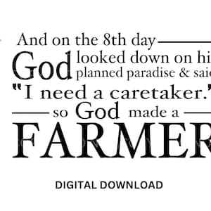 God Made A Farmer Svg Digital Cutting File Design, File for Laser or ...