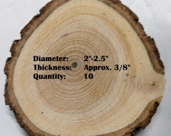Pine Wood Discs/slices With Living Edge set of 10 - Etsy