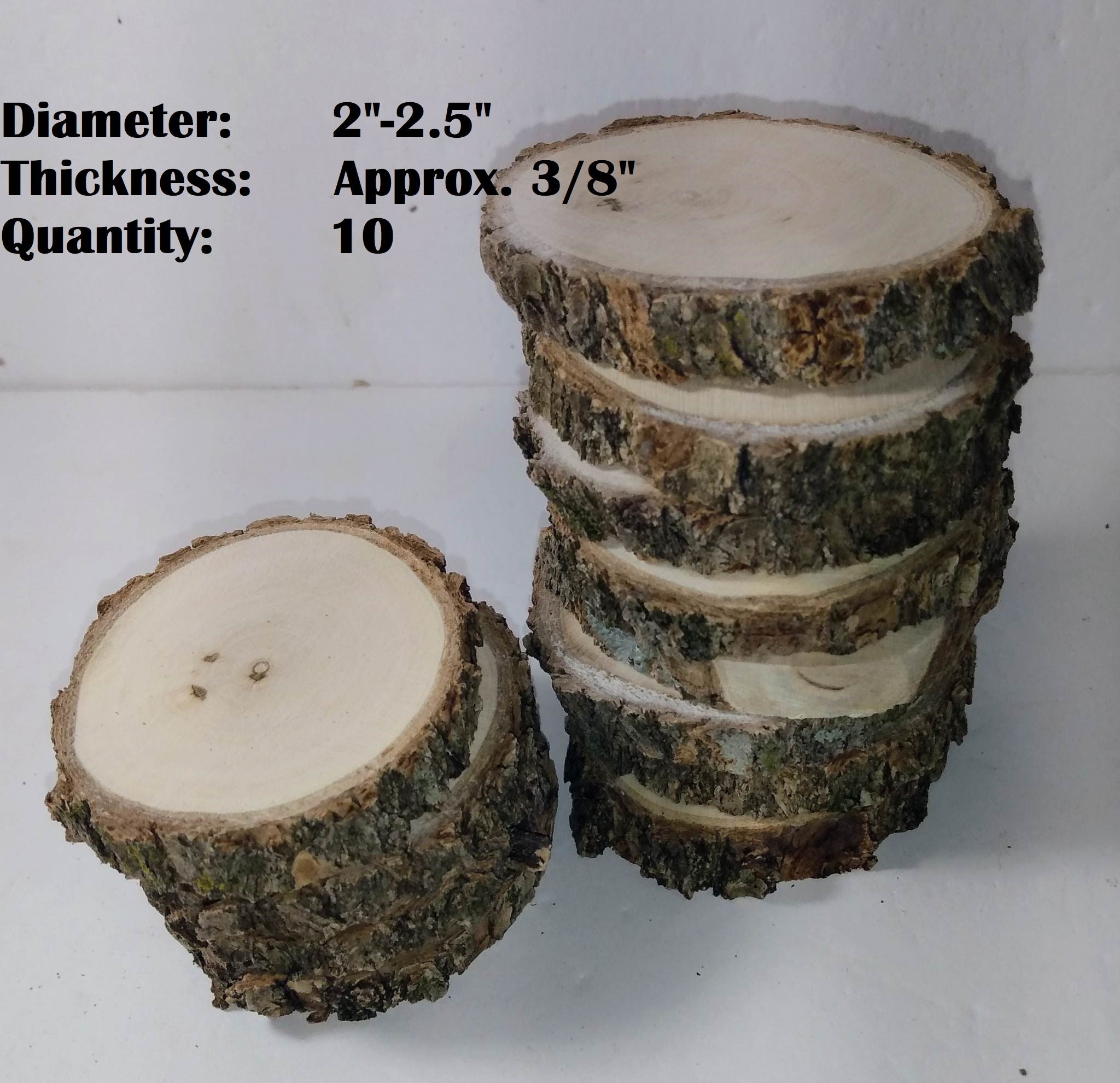 Persimmon Wood Slices With Living Edge set of 10. - Etsy