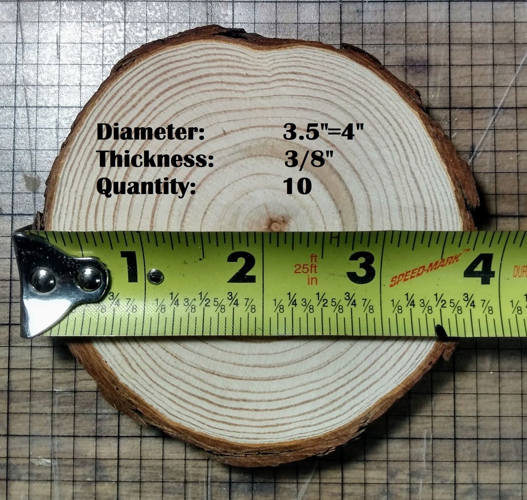 Pine Wood Discs/slices With Living Edge (set of 10) 3.5"-4" Diameter ...