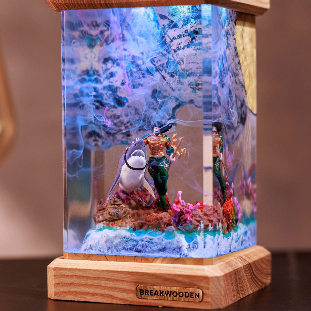 Superhero of the Sea Resin Lamp, Ocean Marine Life Art Night Light ...