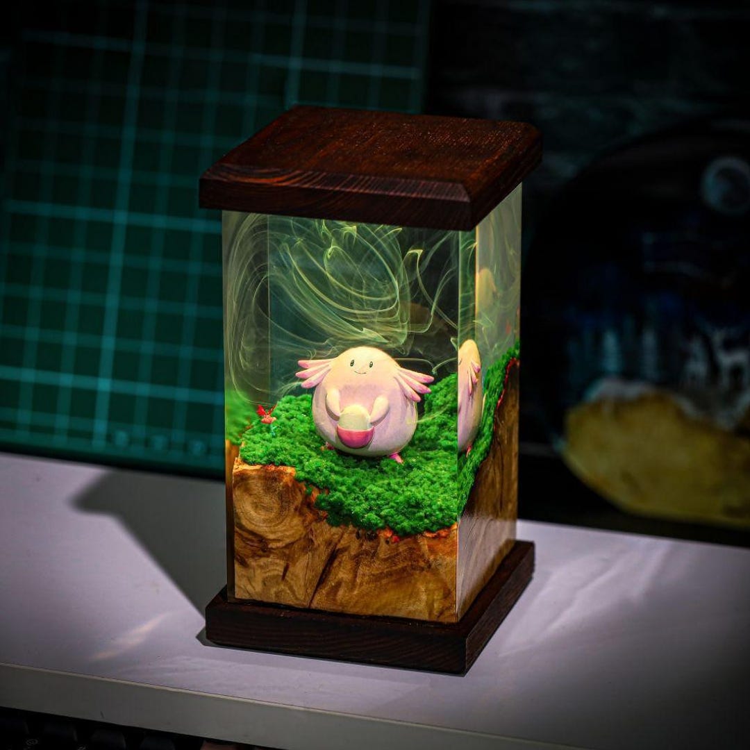 Chansey Pokemon Epoxy Resin Lamp, Cute Nurse Pokemon Art Night Light ...