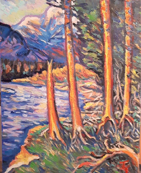 Original Oil Painting Canadian Trees Series Trees in Summer - Etsy