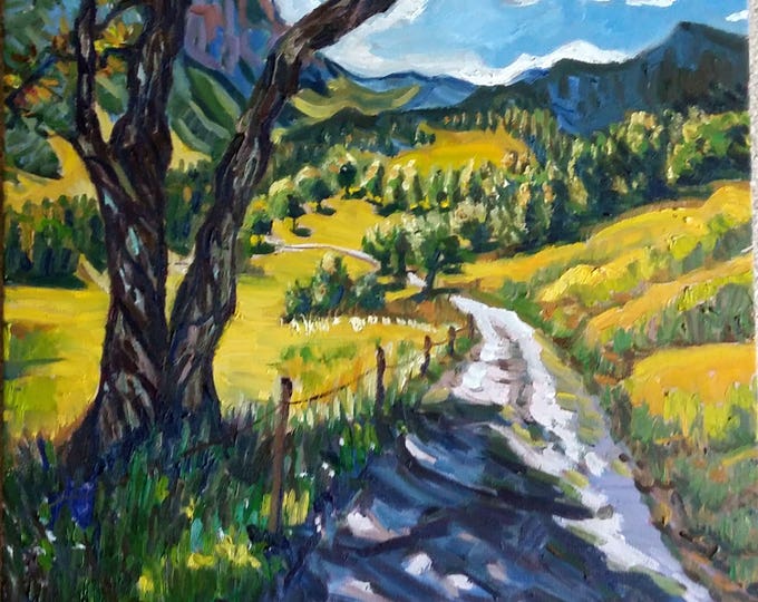Original Oil Painting, Path to Mountain-landscape, 20x16, 1705056 - Etsy