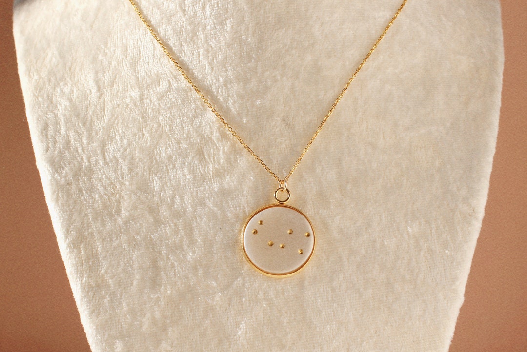 Gold Gemini Zodiac Necklace, Constellation Necklace, Gemini Zodiac Sign ...