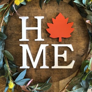 Home Fall Wood Sign + Leaf Round Wall Art + Thanksgiving Home Porch ...