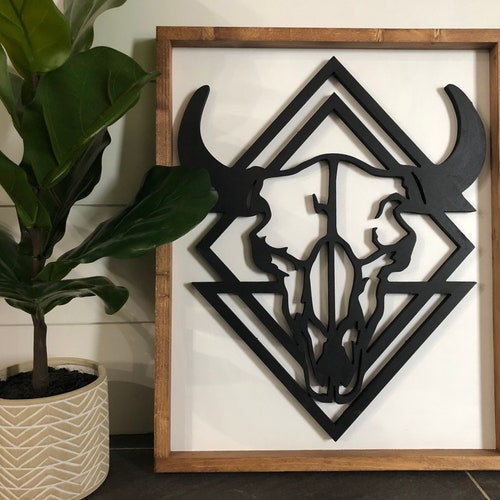 Boho Wild West Wood Sign Modern Geometric Triangle Home Decor | Etsy