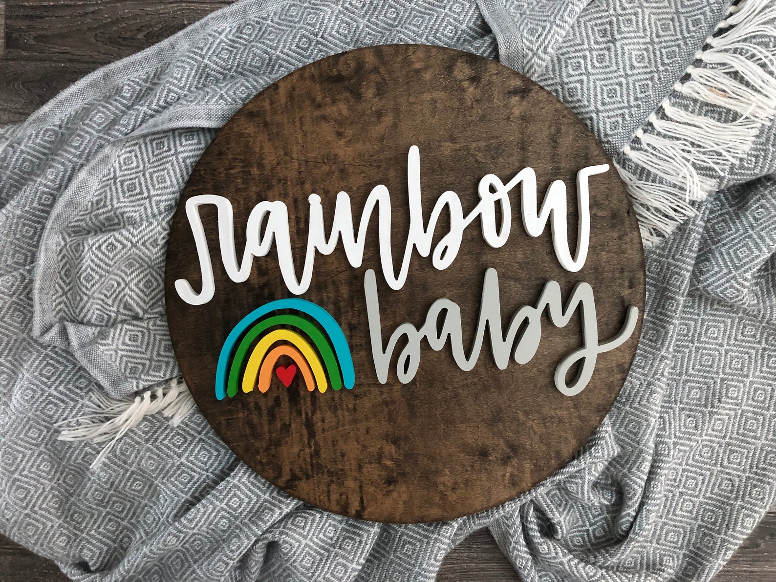 Rainbow Baby Wood Sign Nursery Wall Decor Rainbow Wall Art - Etsy