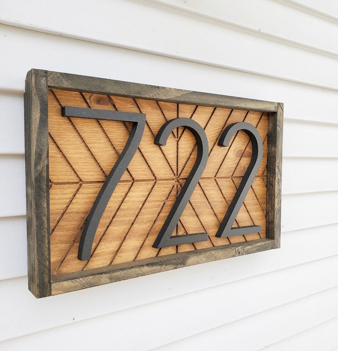 Horizontal Address Sign + Address Plaque + House Numbers + House ...