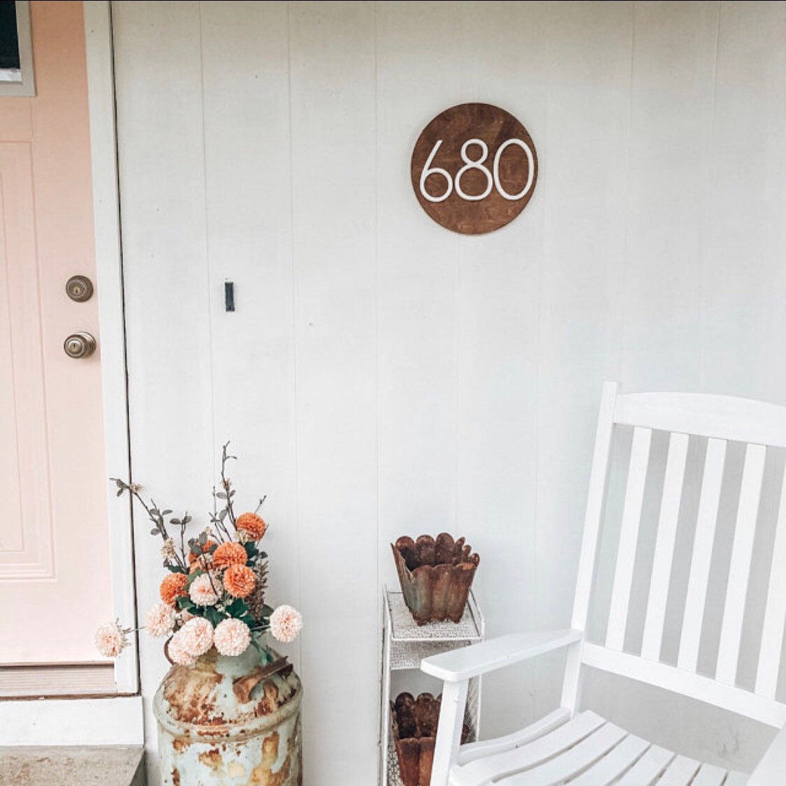 Round Address Sign Home Decor Porch Decorations Fall Porch - Etsy