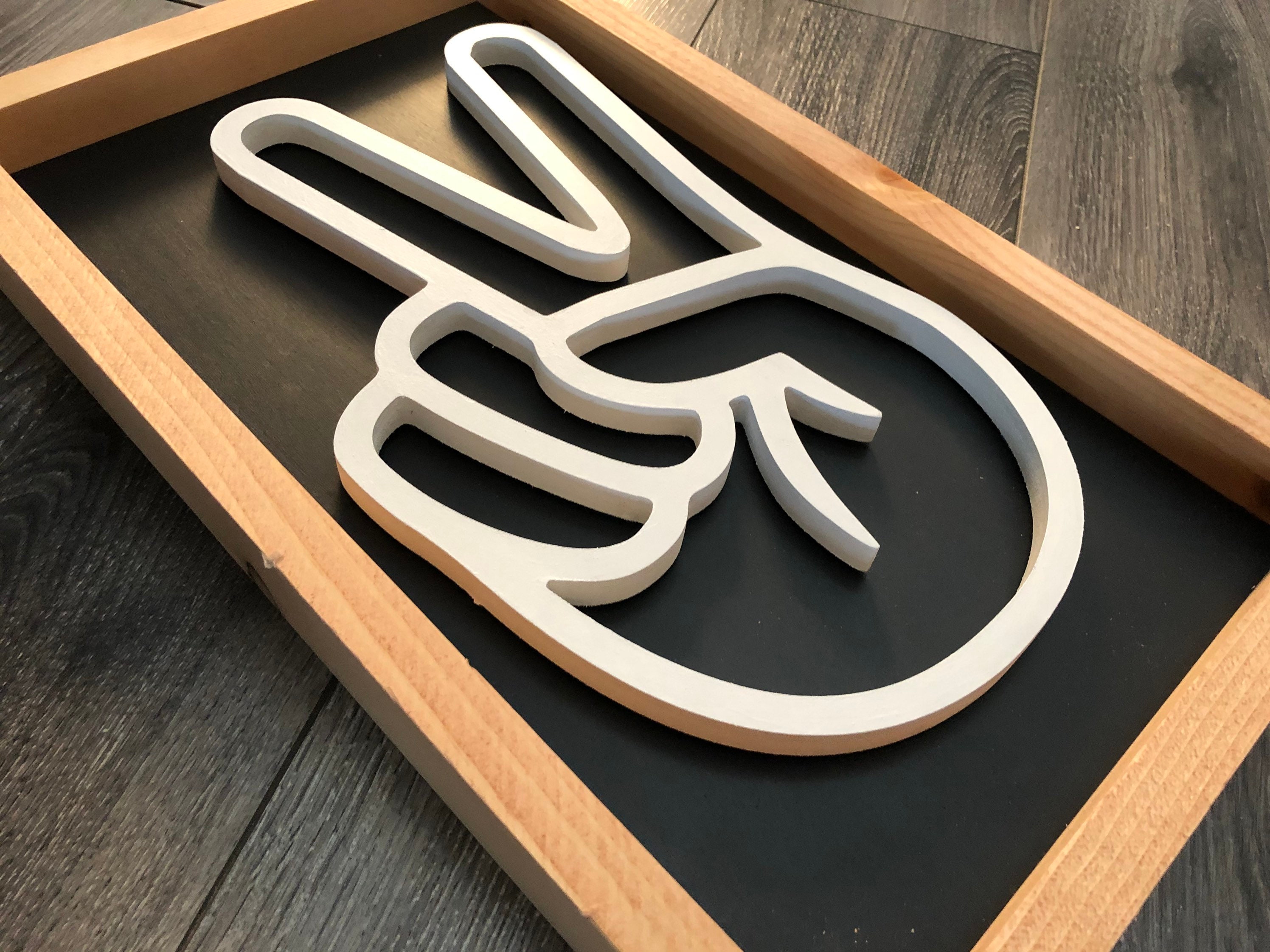 Peace Sign Wood Sign Framed Farmhouse Home Decor Custom | Etsy