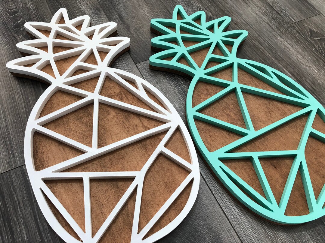 Geometric Pineapple Wood Sign + Pineapple Wall Decor + Beach Theme ...