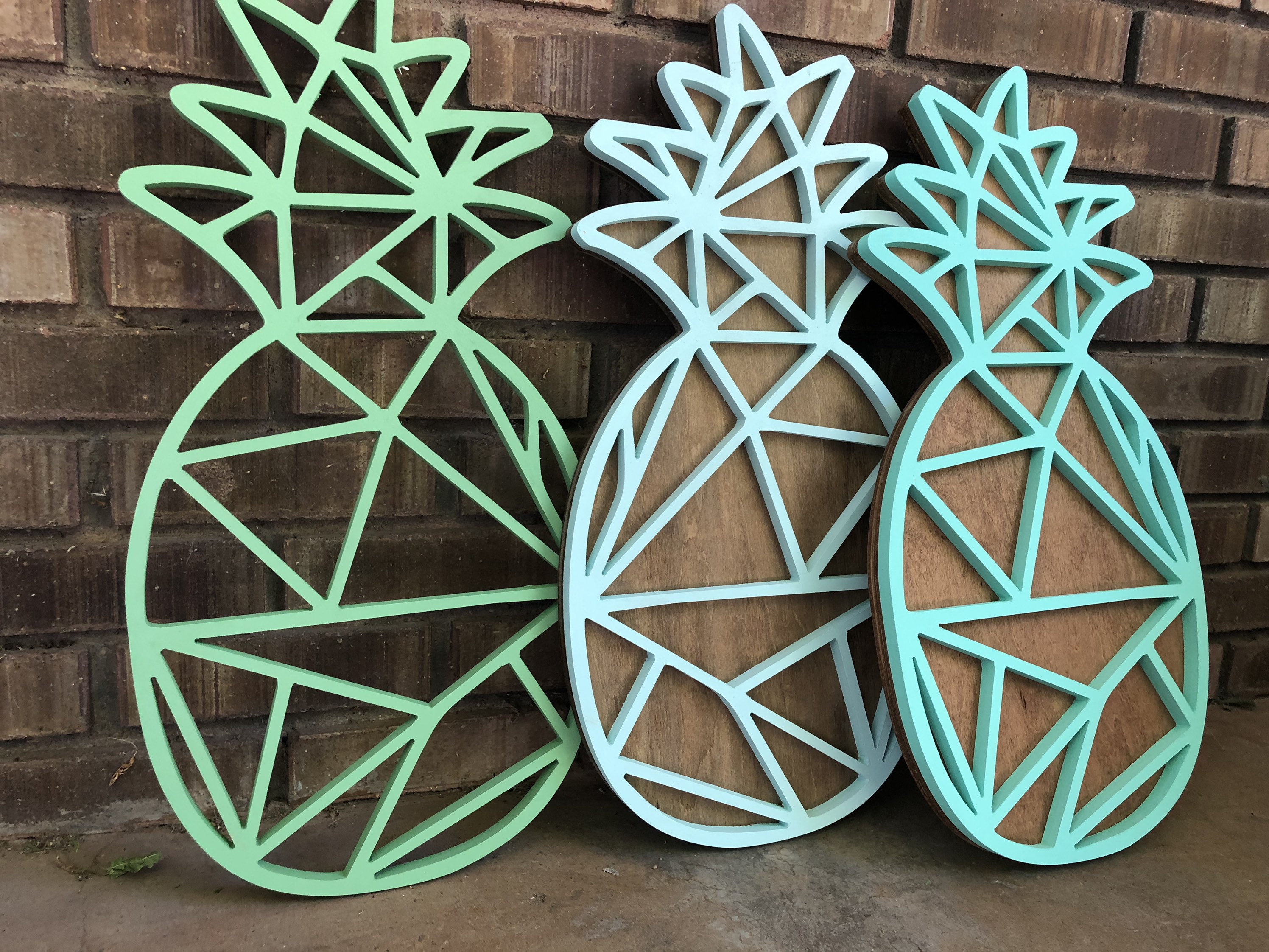 Geometric pineapple wood sign pineapple wall decor beach | Etsy