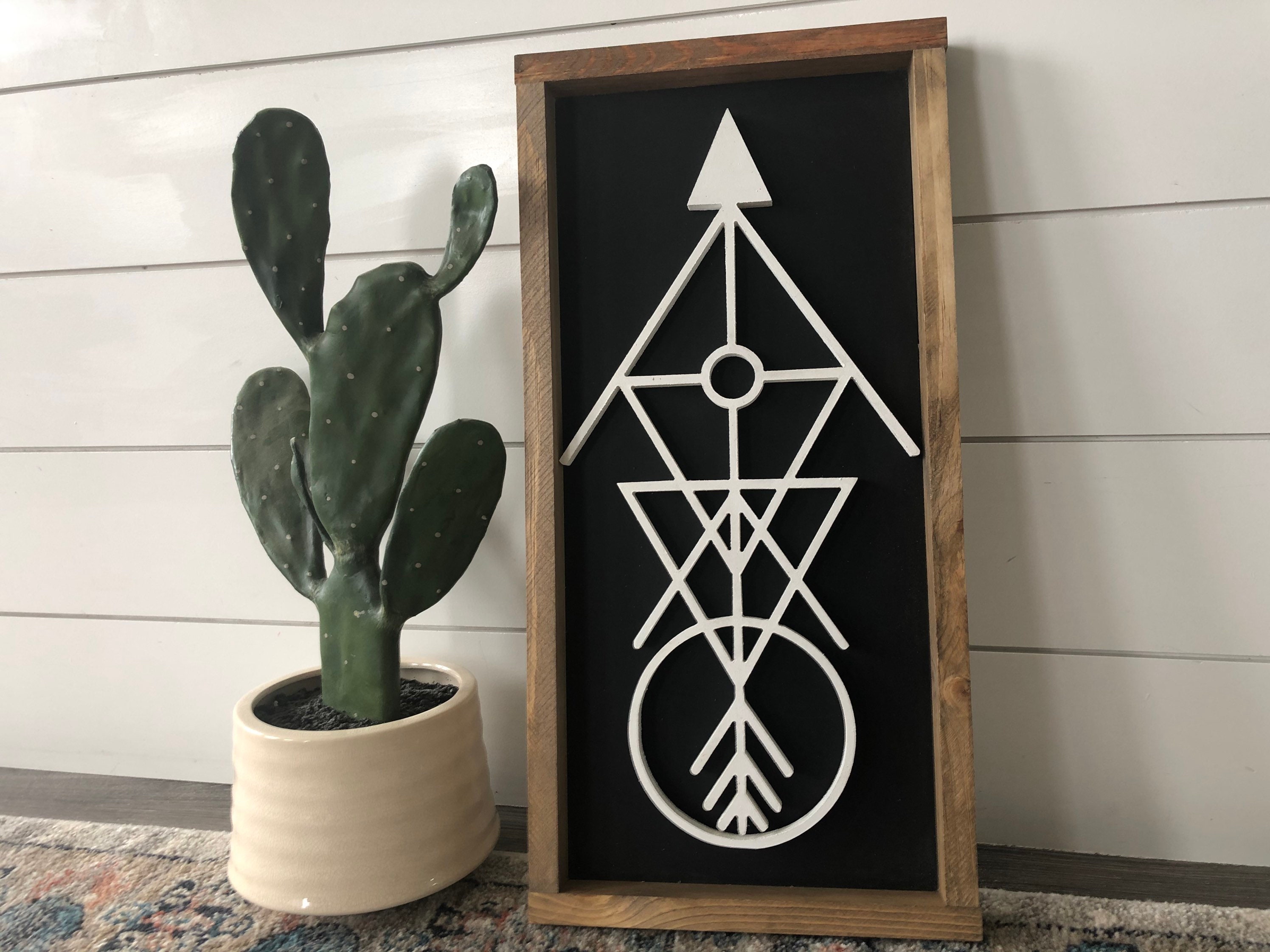 Aztec geometric shapes wood sign woodland nursery decor unique | Etsy