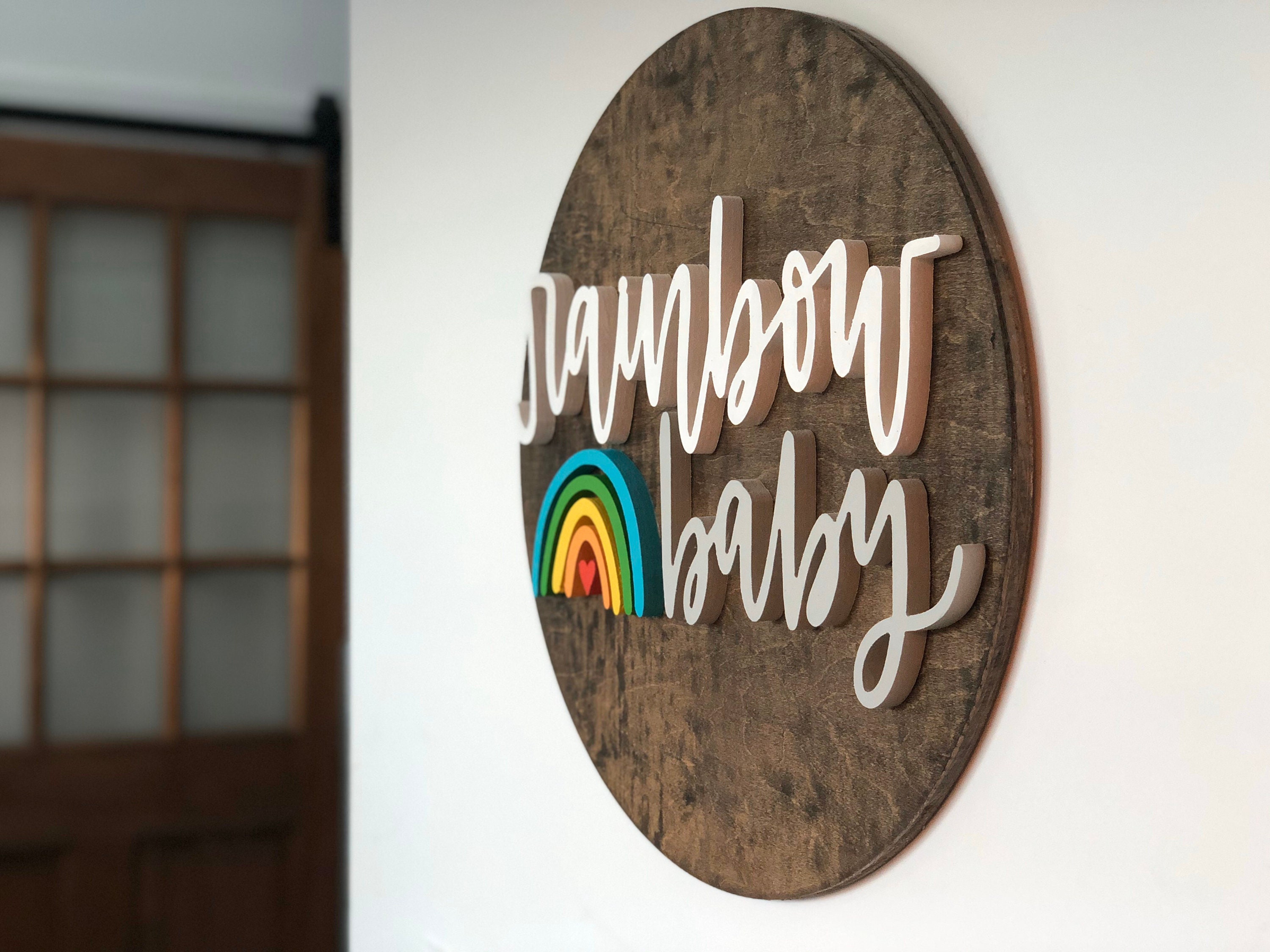 Rainbow Baby Wood Sign Nursery Wall Decor Rainbow Wall Art | Etsy