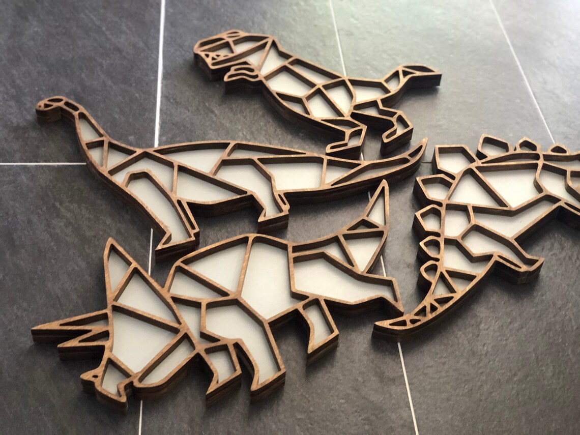 Geometric Dinosaur Wall Art Dinosaur Nursery Home Decor - Etsy